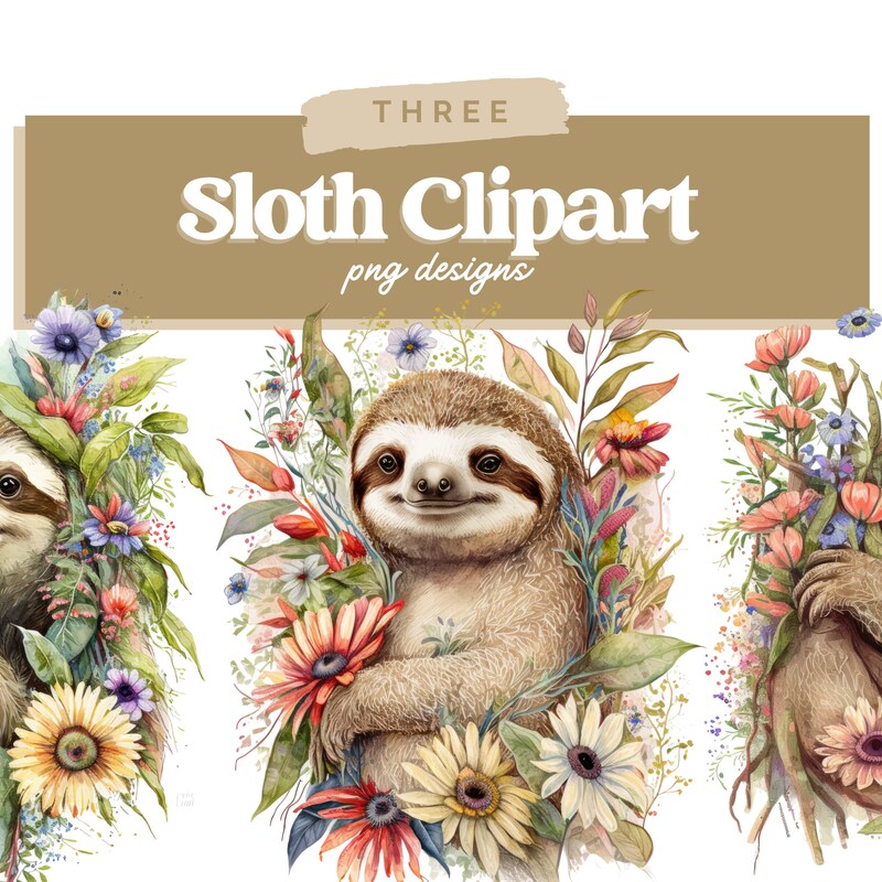Sloth Watercolor - Etsy