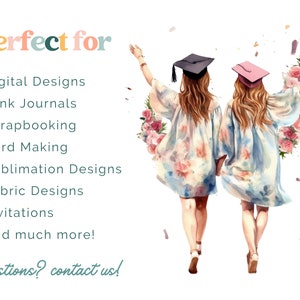 Watercolor Graduation Friends Clipart, Graduation Clip Art, Graduation ...