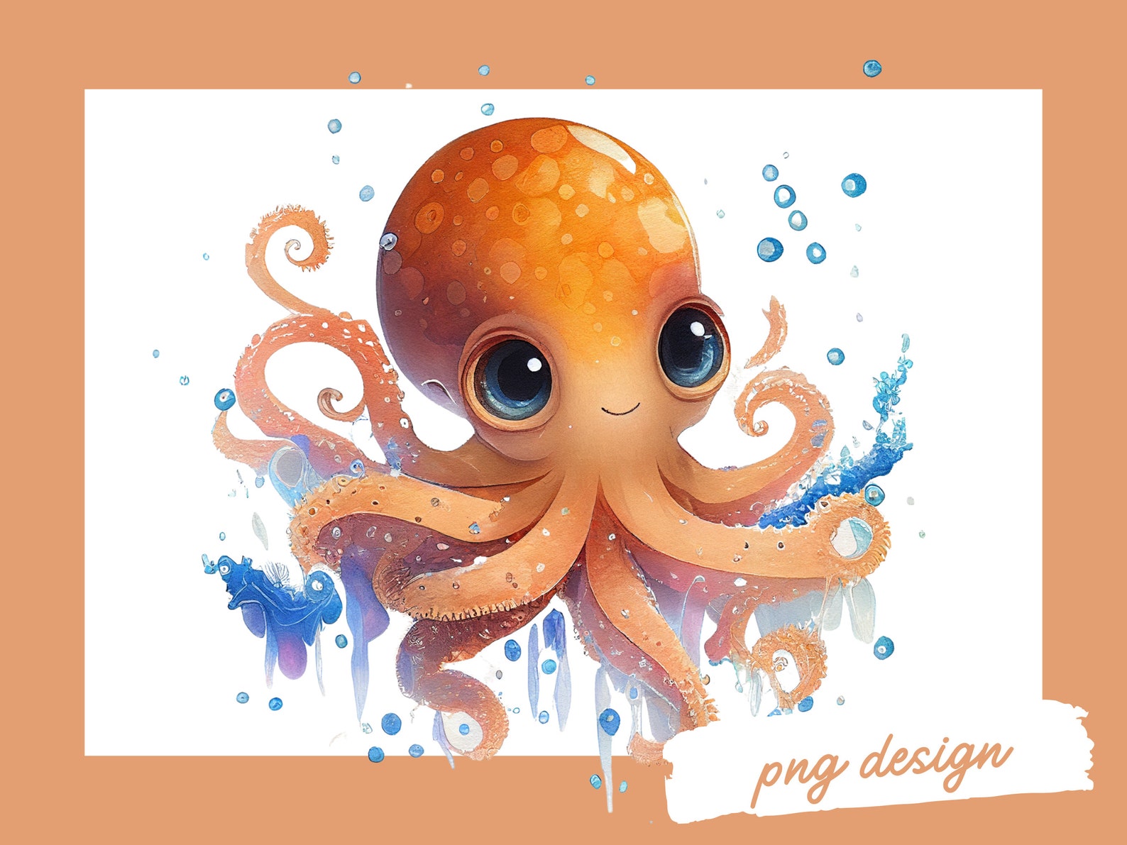 Octopus Clipart, Fish Clipart, Watercolor Fish Under the Sea Clip Art ...