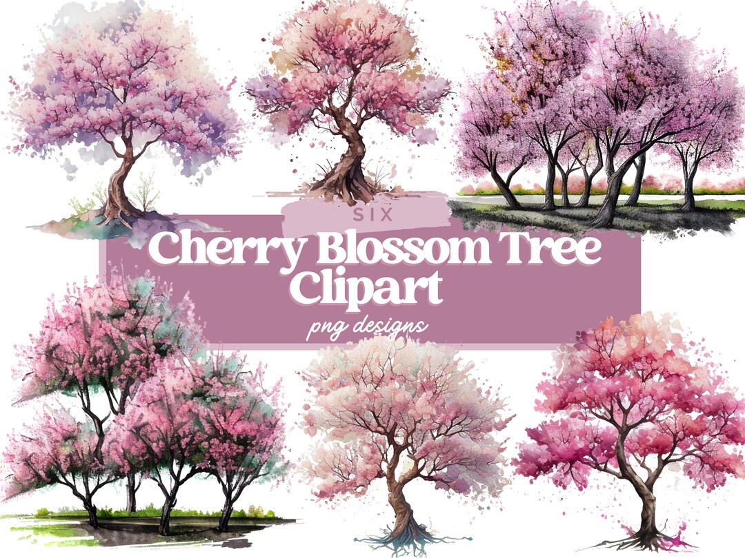 Watercolor Cherry Blossom Tree Clipart, Cherry Blossom Tree Clipart PNG ...