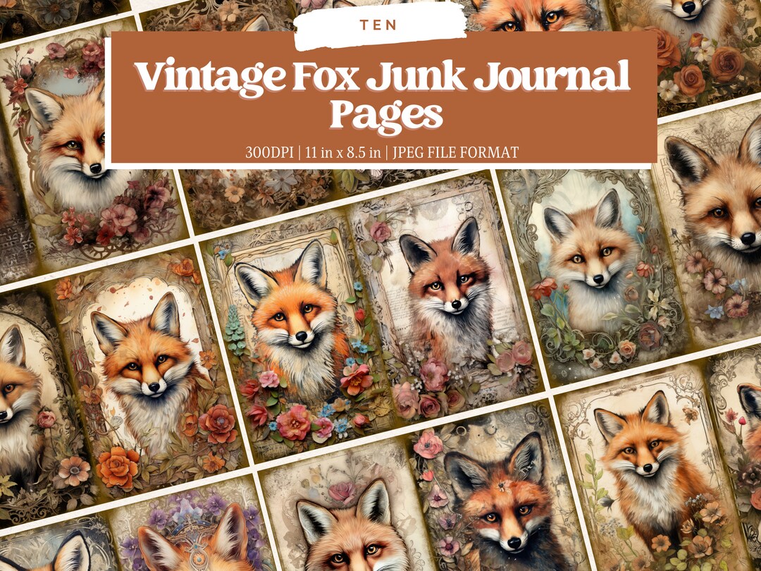 Fox Junk Journal Pages Printable, Fox Junk Journal Kit, Junk Journal ...