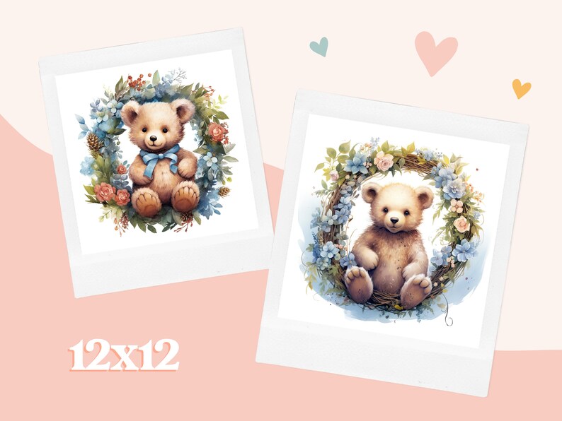 Teddy Bear Clipart Jpgs High Quality Digital Planner Paper - Etsy