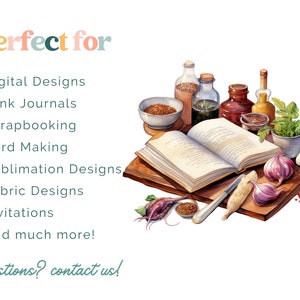 Watercolor Cookbook Clipart, Kitchen Clipart, Cookbook PNG, Cookbook ...