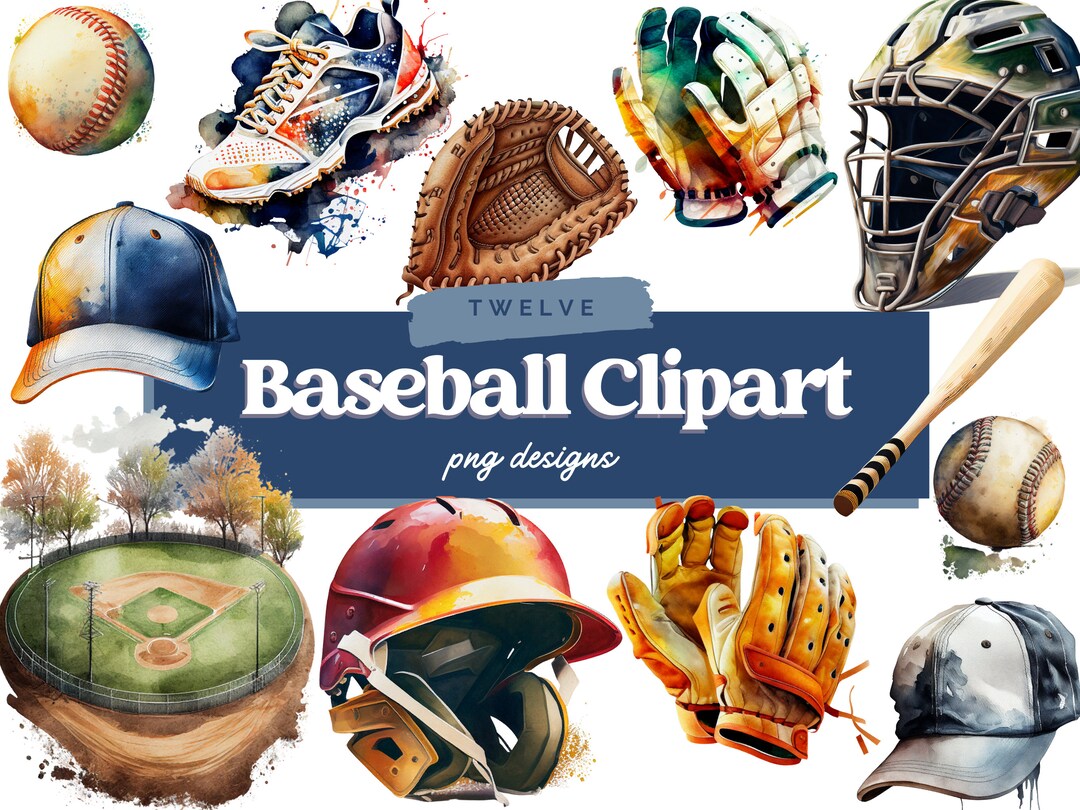 Watercolor Baseball Clipart, Baseball Clipart PNG, Digital Clipart ...