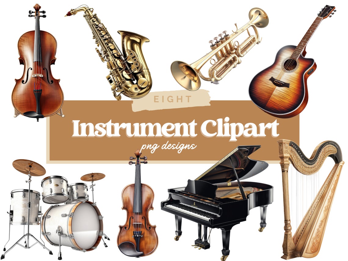 Watercolor Musical Instruments Clipart Orchestra Download - Etsy