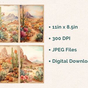 Desert Junk Journal Kit, Succulent Junk Journal Pages, Cactus Printable ...