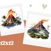 Volcano Clipart Bundle, PNG, Watercolor Volcano, Lava, Mountain ...