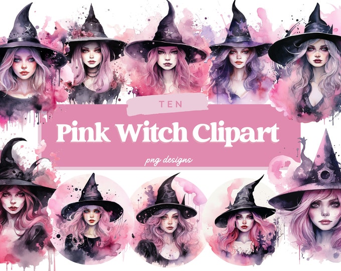 Red Witch Clipart, Witch Clip Art Png, Fantasy Magic Clip Art, Mystical ...