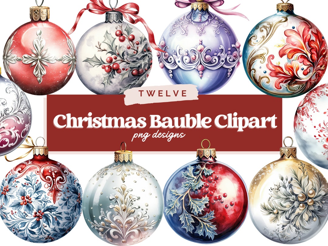 Christmas Bauble Clipart, Santa Claus Clipart, High Quality Jpgs ...
