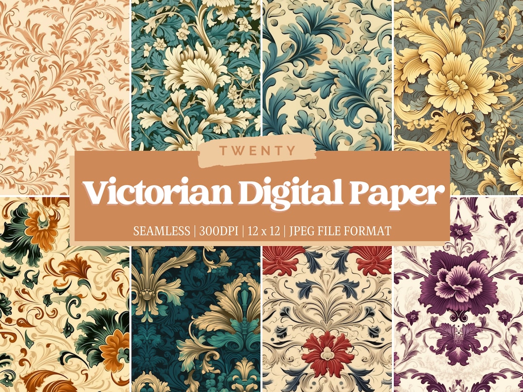 Victorian Style Digital Paper, Seamless Design, Web Background ...