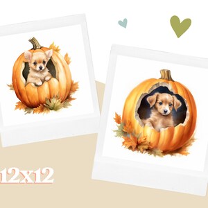 Watercolor Puppy in Pumpkin PNG Clipart Halloween Dog PNG - Etsy
