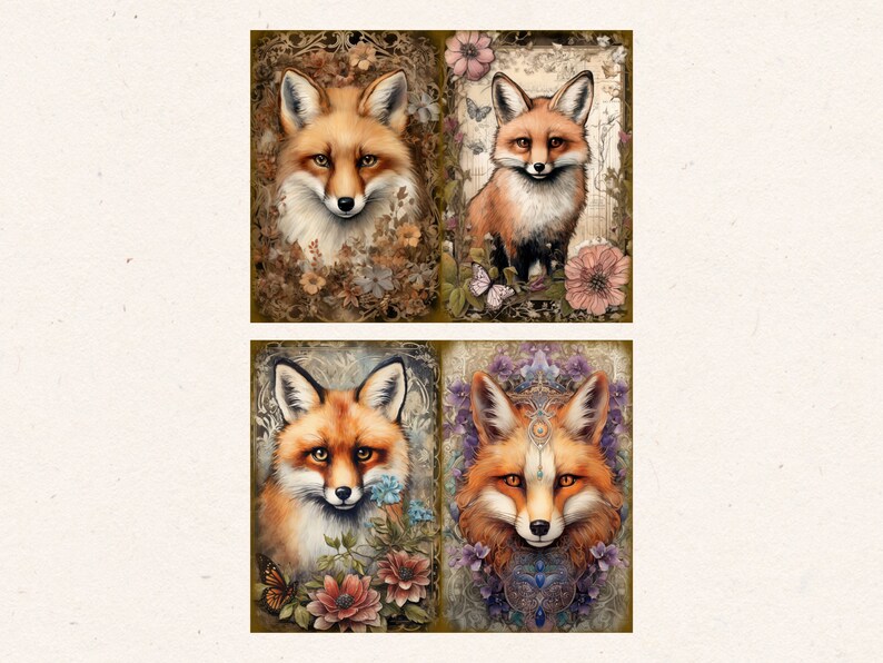 Fox Junk Journal Pages Printable, Fox Junk Journal Kit, Junk Journal ...