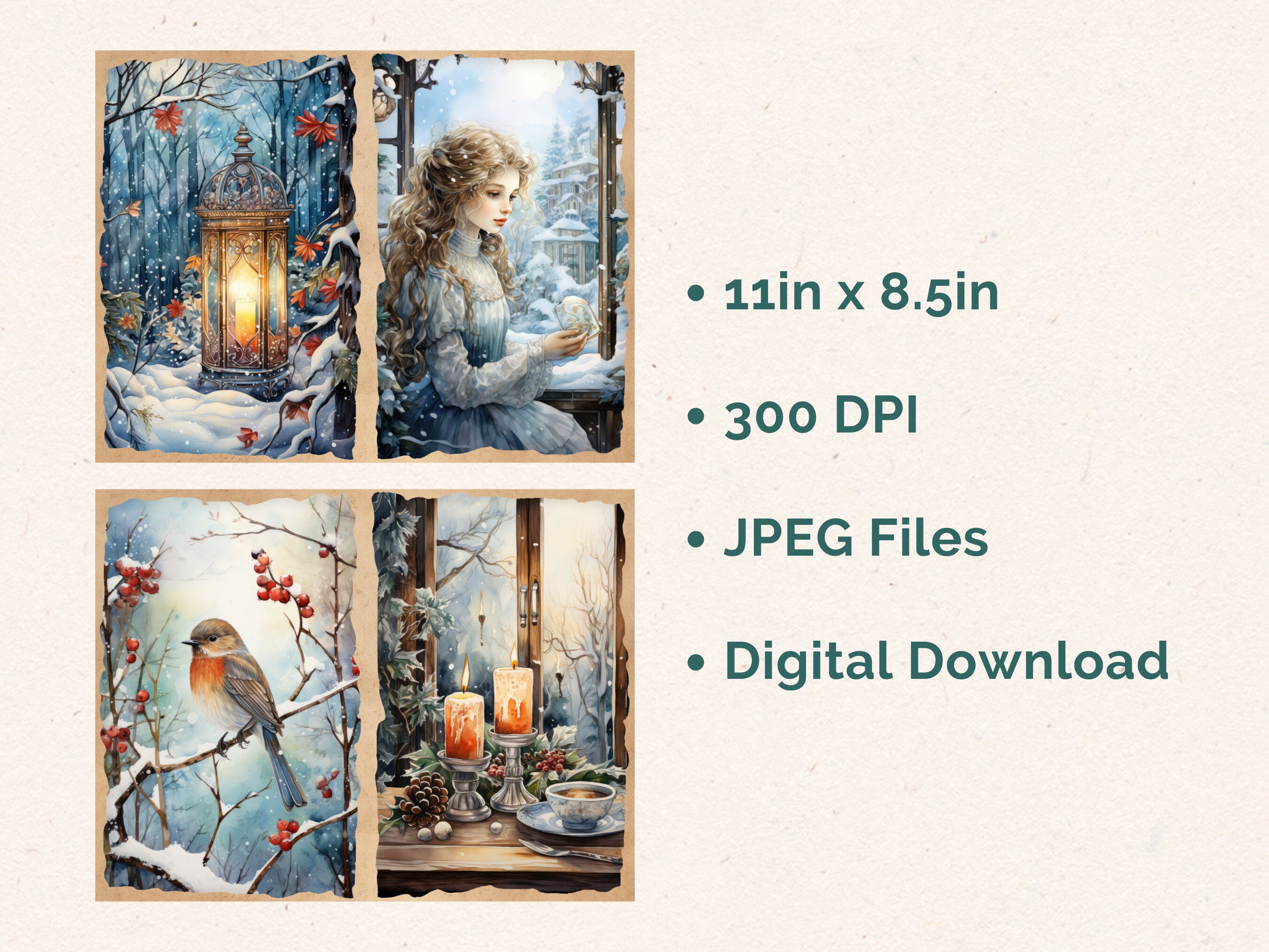 Winter Junk Journal Printable Pages Junk Journal Kit Winter - Etsy