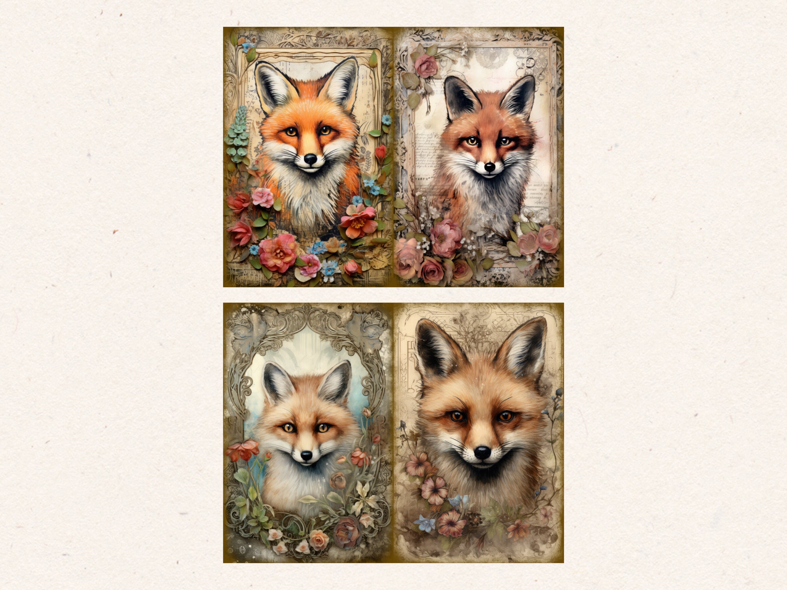 Fox Junk Journal Pages Printable, Fox Junk Journal Kit, Junk Journal ...