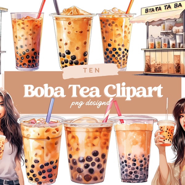 Kawaii Boba Tea Png - Etsy