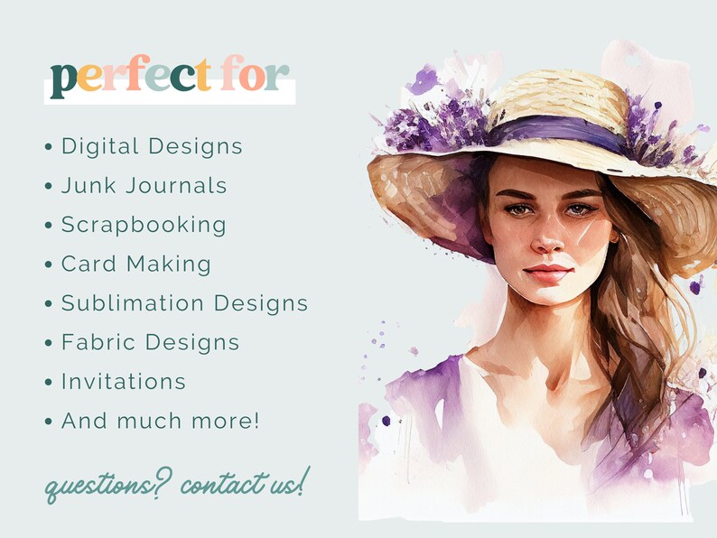 Watercolour Lavender Cottagecore Clipart Bundle , Cottage Living, Farm ...