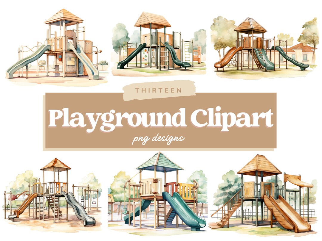 Watercolor Playground Clipart, School Playground PNG, Park Playground ...