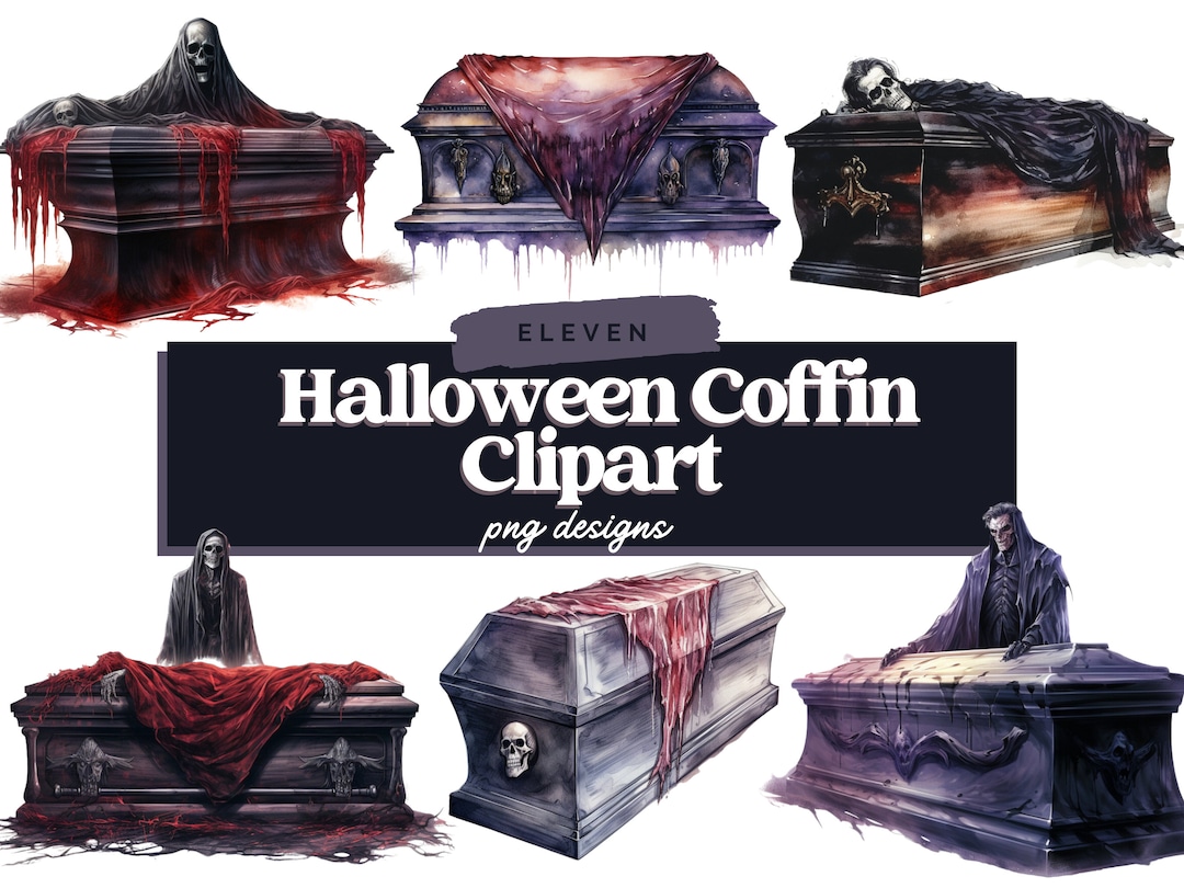 Halloween Coffin Clipart, Halloween PNG, Spooky, Coffin, Skeleton ...