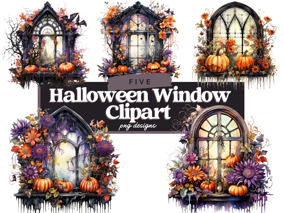 Halloween Window Clipart, Halloween PNG, Spooky, Fantasy, Pumpkin ...