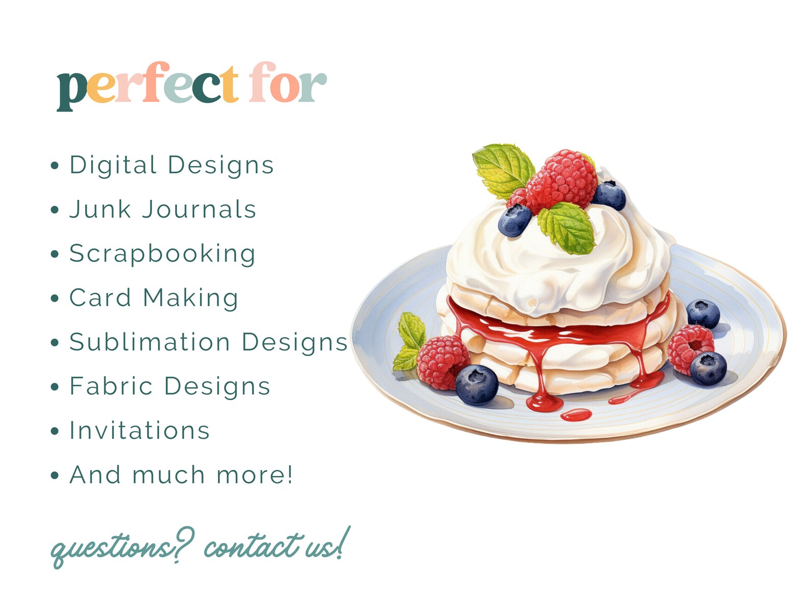 Pavlova Clipart, Watercolor Pavlova PNG, Dessert Clipart, Meringue PNG ...