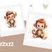 Monkey Clipart Bundle, Money PNG, Cartoon Monkey, Watercolor Clipart ...