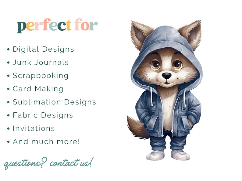 Wolf Clipart Bundle, Wolf PNG, Cartoon Wolf, Watercolor Clipart ...