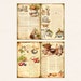 Vintage Cookbook Junk Journal Pages, Digital Scrapbook Paper Kit ...