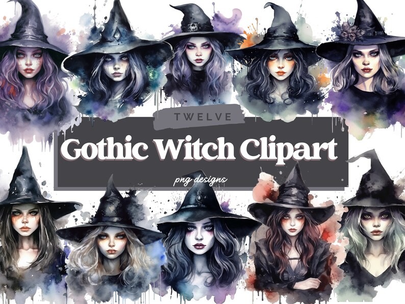 Gothic Witch Clipart Witch Clip Art Png Magic Clip Art - Etsy