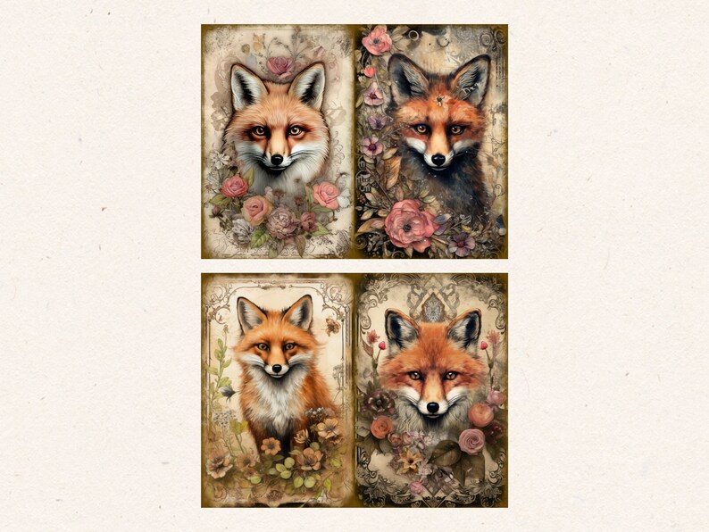 Fox Junk Journal Pages Printable, Fox Junk Journal Kit, Junk Journal ...