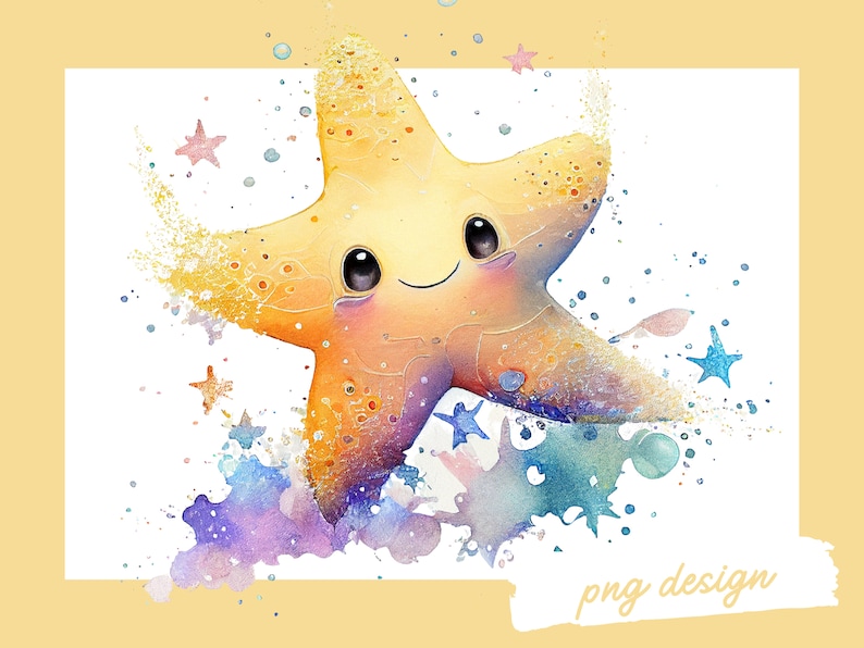Starfish Clipart, Fish Clipart, Watercolor Fish Under the Sea Clip Art ...