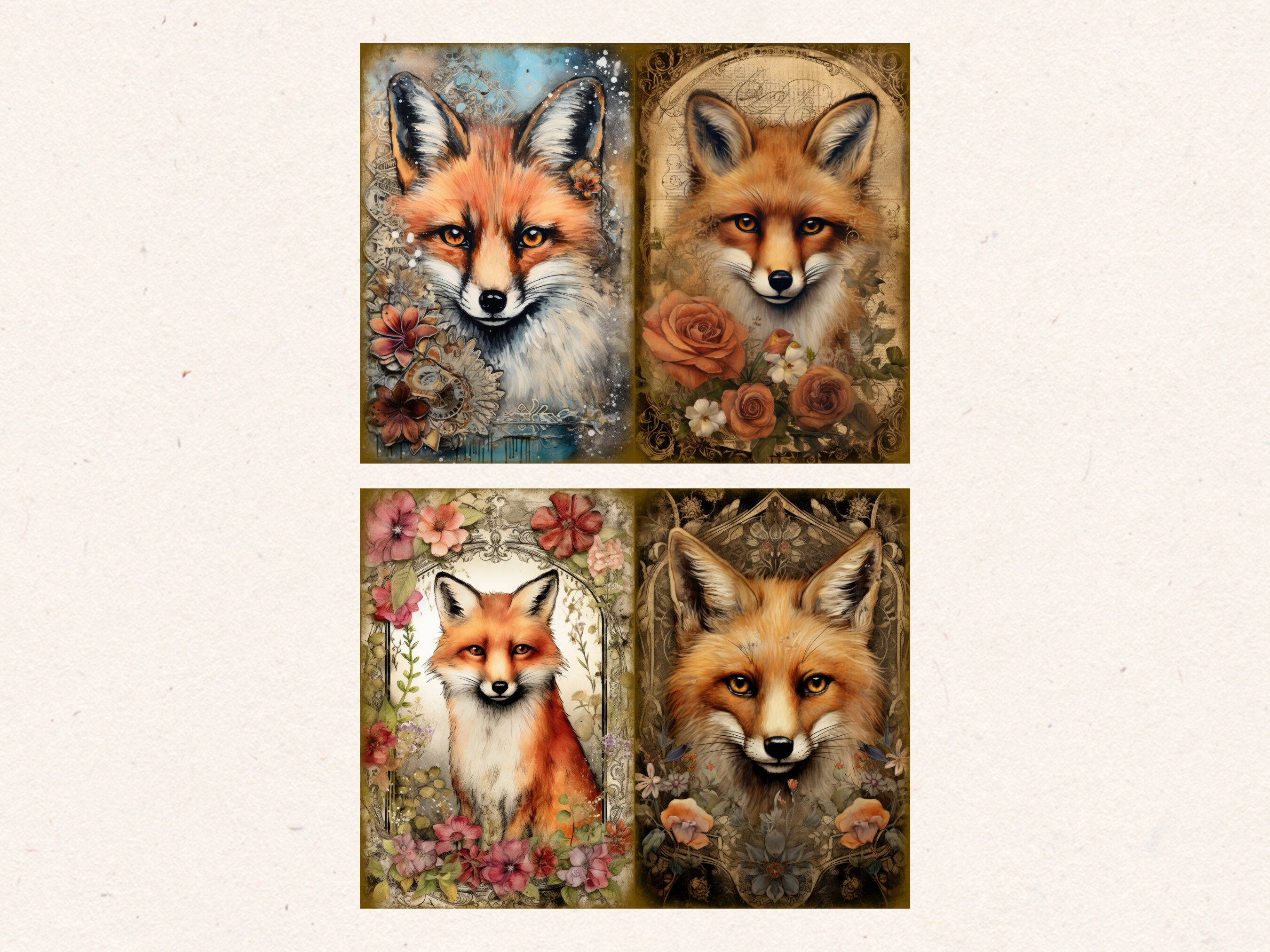 Fox Junk Journal Pages Printable, Fox Junk Journal Kit, Junk Journal ...