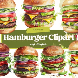 Watercolor Hamburger Clipart, Watercolor Hamburger Illustration ...