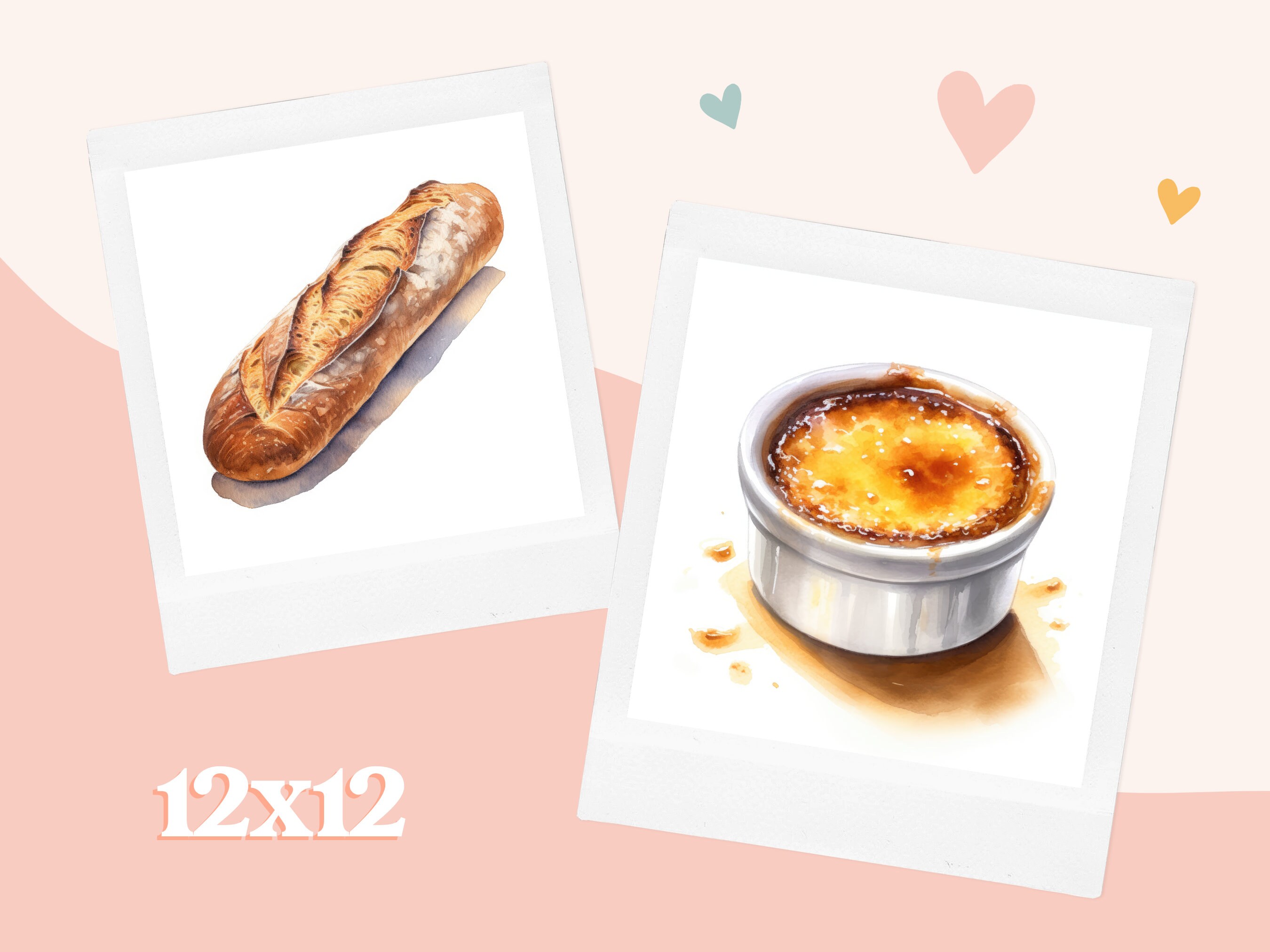 French Food Clipart Watercolor Food Clipart Croissant PNG - Etsy