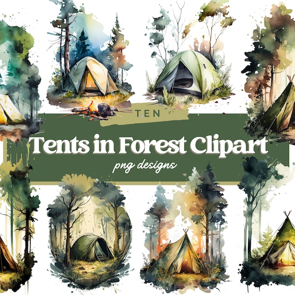 Camping Tent Clipart - Etsy