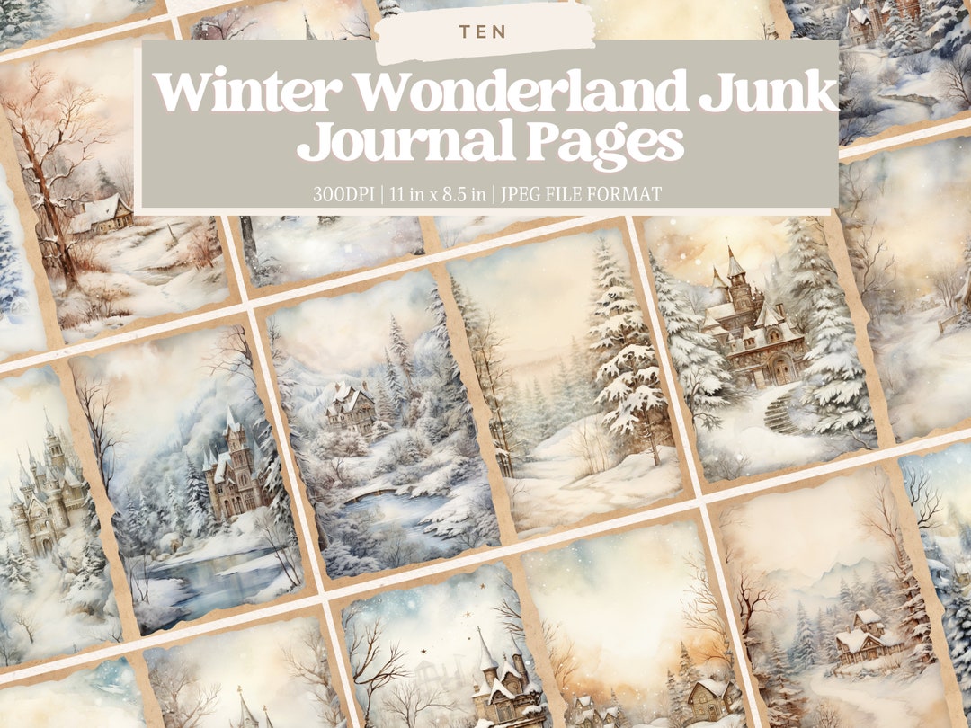 Winter Wonderland Junk Journal Pages, Digital Download, Scrap Book ...
