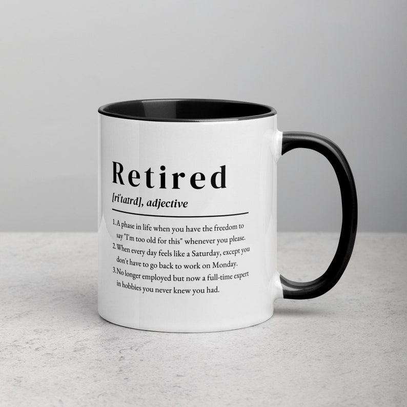 Retirement Mug, Retired Definition, Funny Retirement Gift, Funny ...