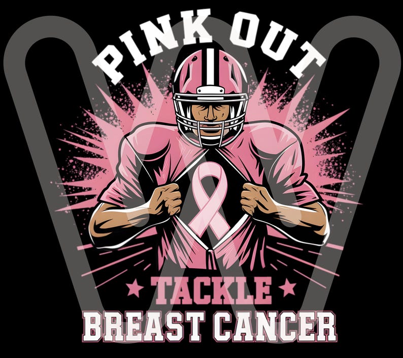 Breast Cancer Football Pink Out Png, Sport Breast Cancer Png, Pink ...