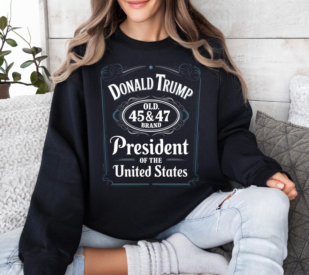 Vintage Donald Trump Whiskey Bottle Label Parody 45 & 47 2024 PNG, Fun ...
