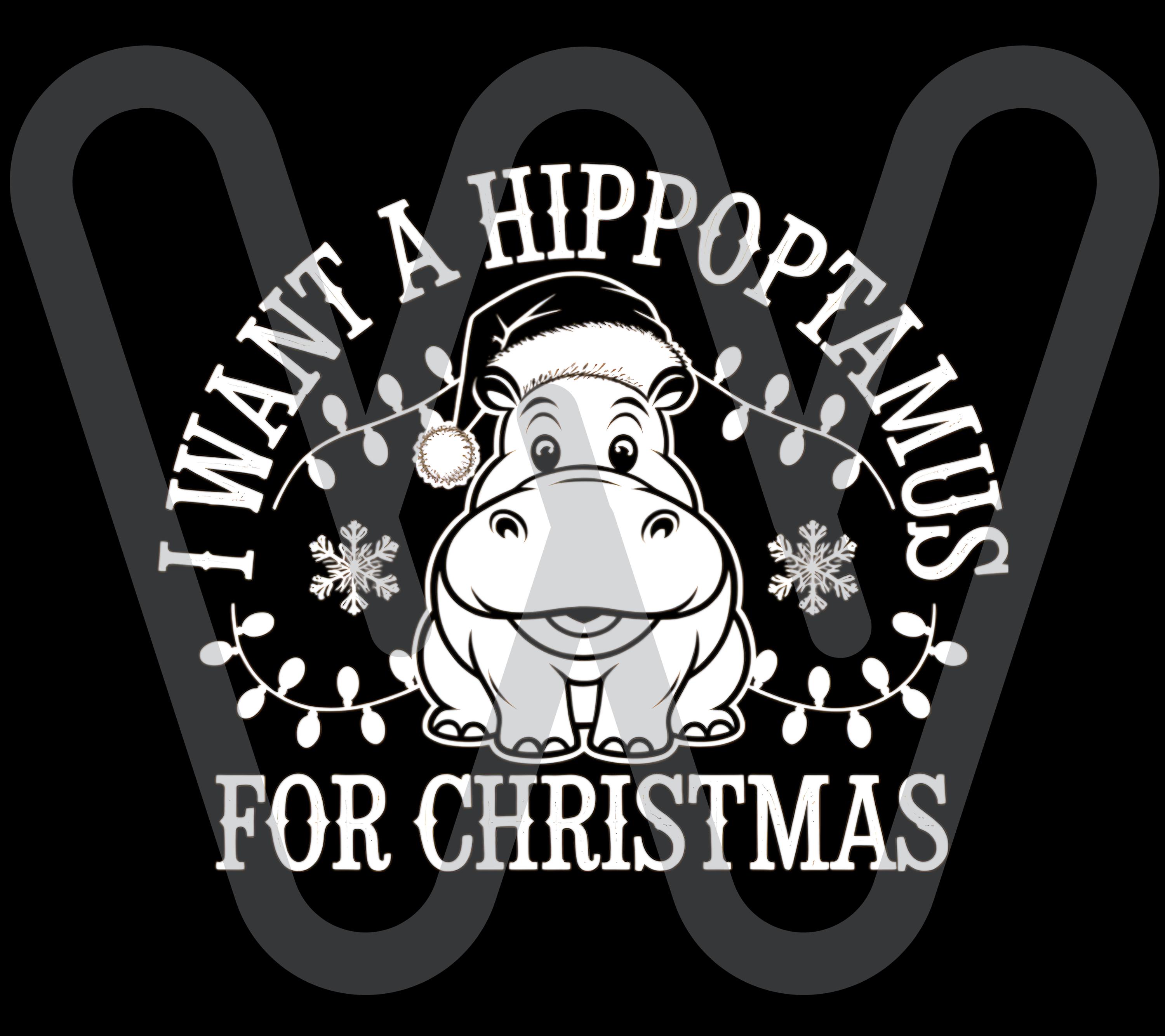 I Want a Hippopotamus for Christmas Png, Hippopotamus Christmas Png ...