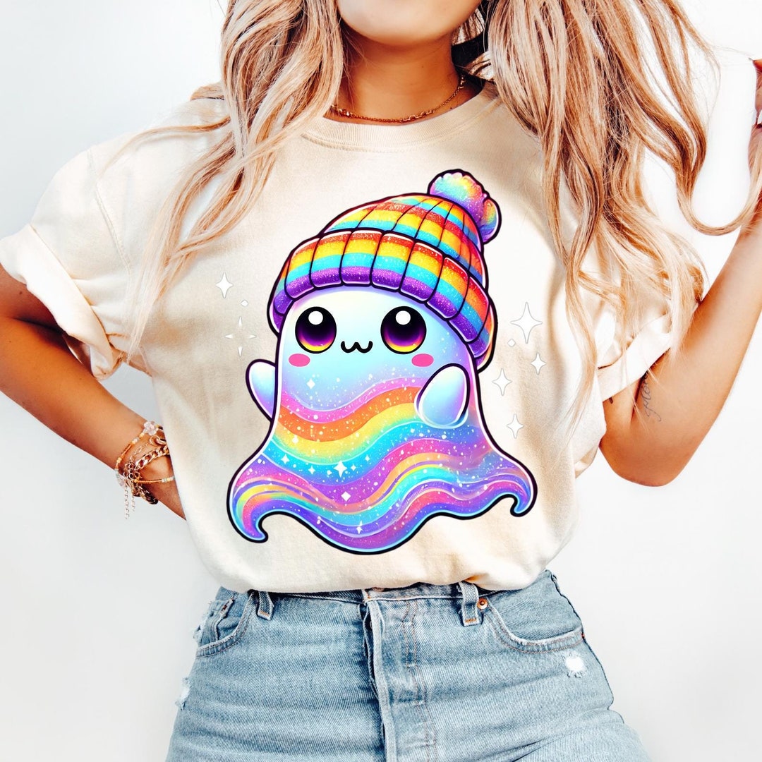 Retro Disco Iridescent Ghost Sublimation PNG Cute Disco Ghost PNG Retro ...