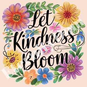 Let Kindness Bloom Png, Flower Png, Retro Flower Png, Boho Flower Png ...