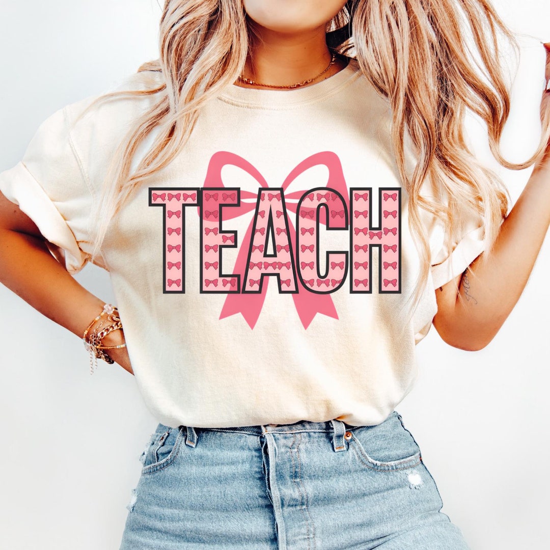 Coquette Teach PNG, Bow Teacher Png, Bows Teach PNG, Varsity Teach Png ...