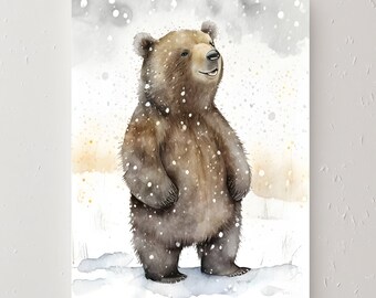 Bear Printable Art, Baby Animal Nursery Wall Art, Nursery Prints, Kids ...