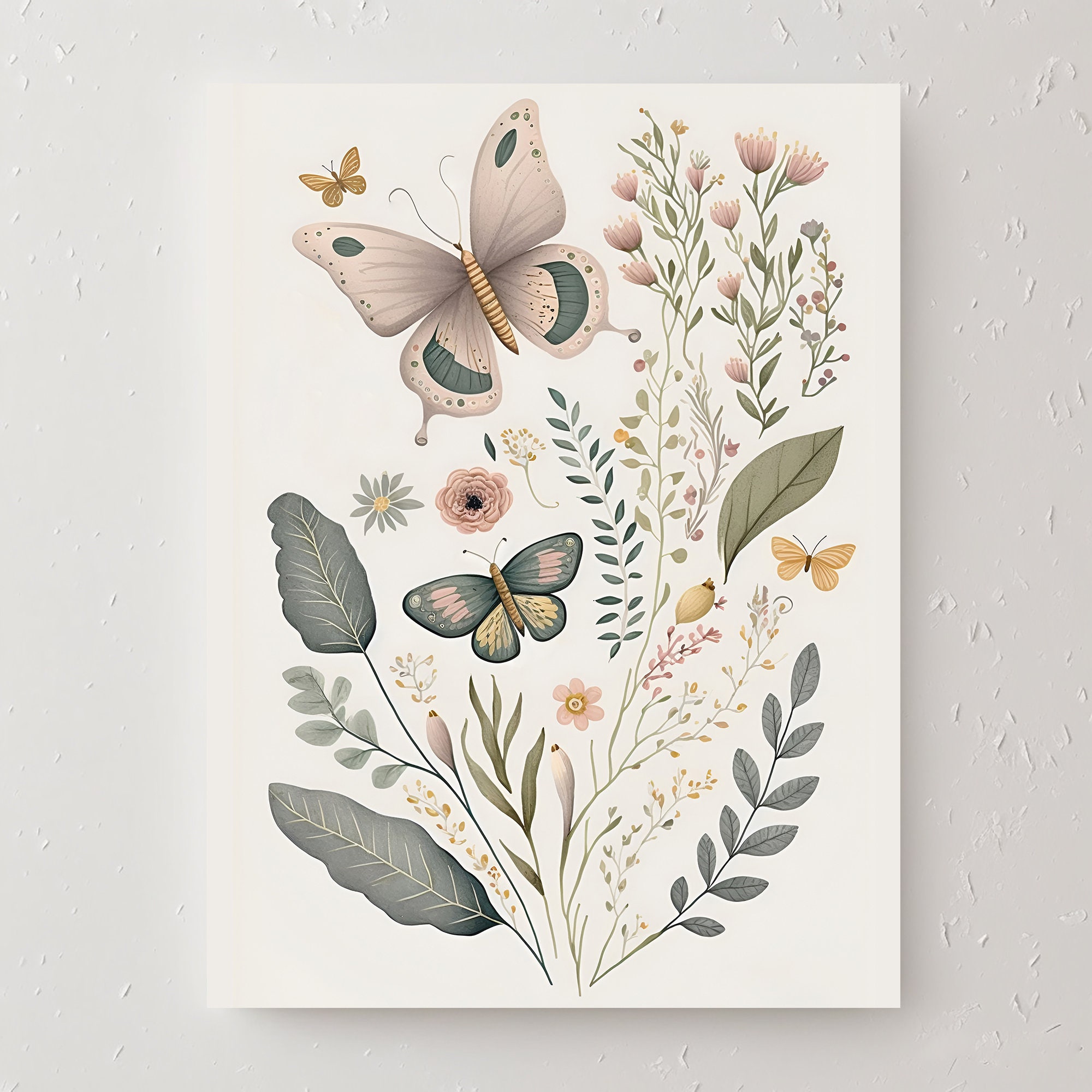 Butterfly Printable Wall Art, Cute Decor, Nursery Wall Art, Nursery ...