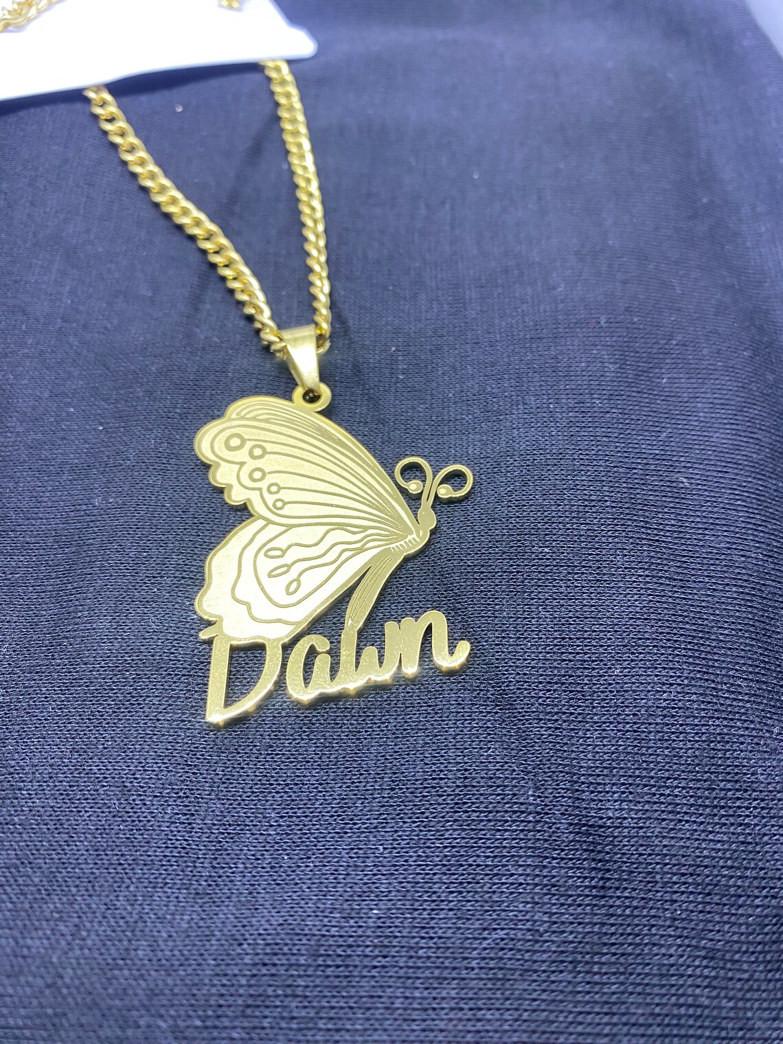 Personalized Butterfly Necklace - Etsy