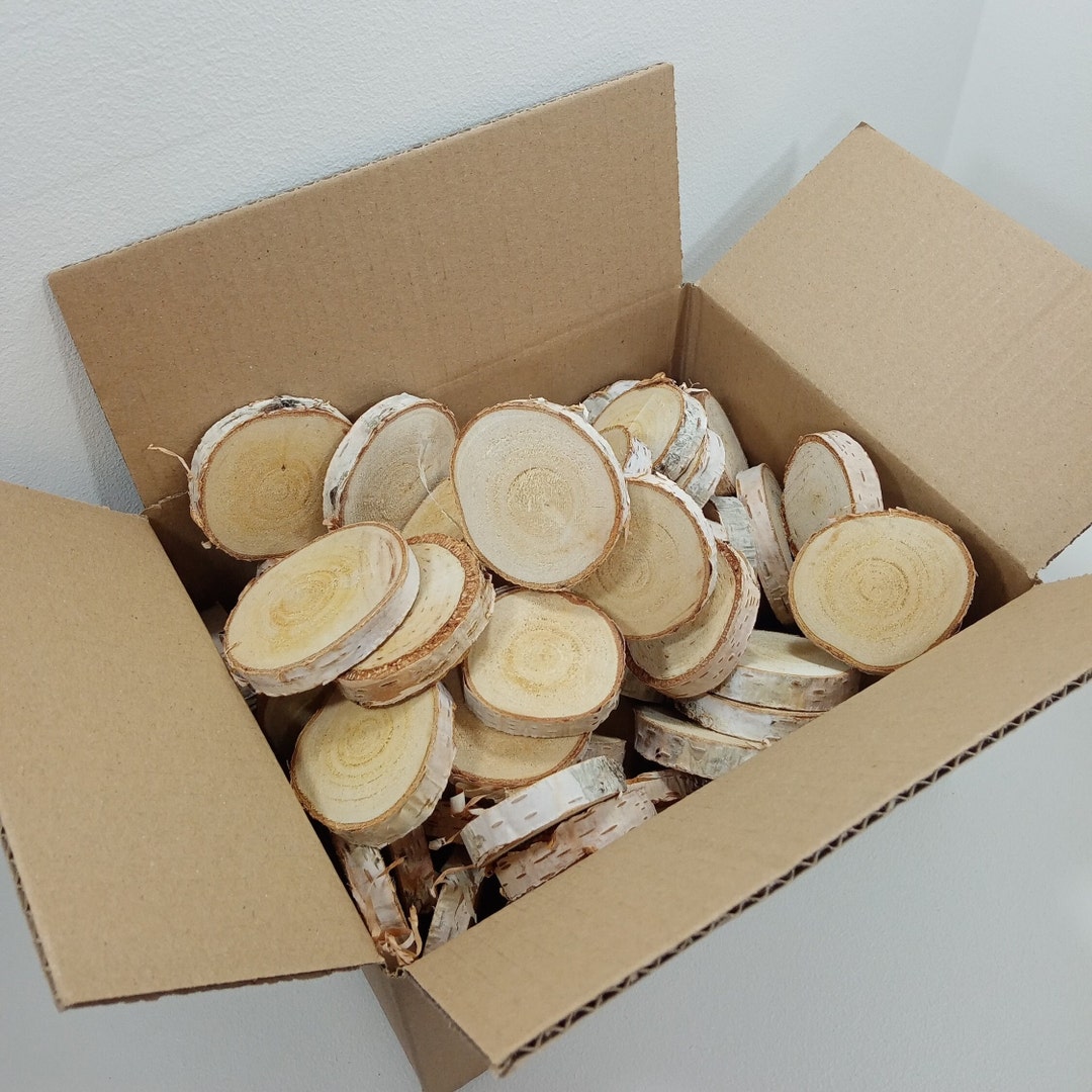 20 Pieces Tree Slices Birch Wood Rings Wood Discs Wooden Slices 5 Cm 2 ...