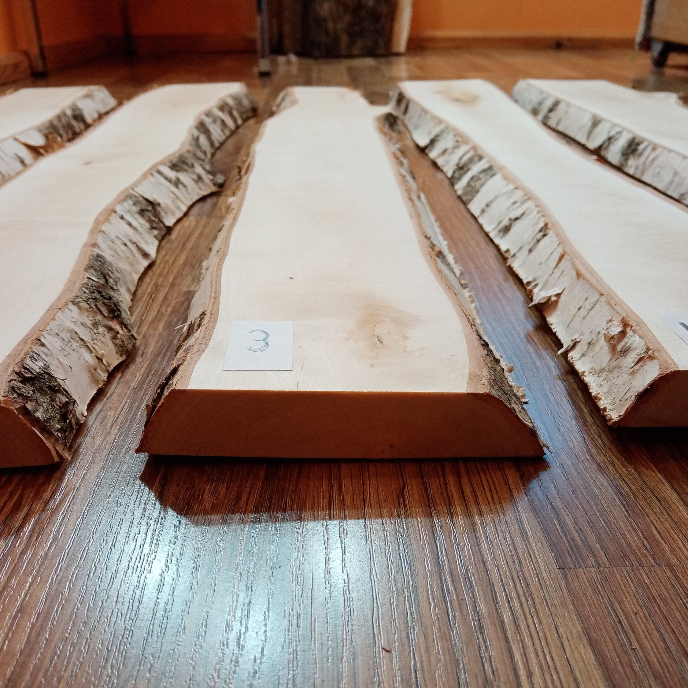 Birch Wood Plank Birch Boards Log Slab With Bark Hardwood Board - Etsy
