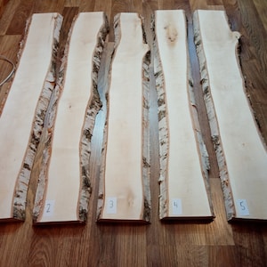 Birch Wood Plank Birch Boards Log Slab With Bark Hardwood Board - Etsy