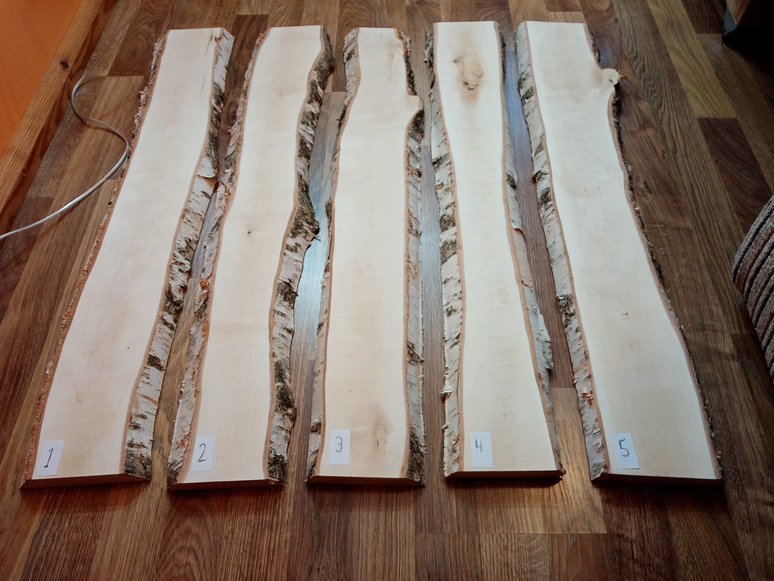 Birch Wood Plank Birch Boards Log Slab With Bark Hardwood Board - Etsy