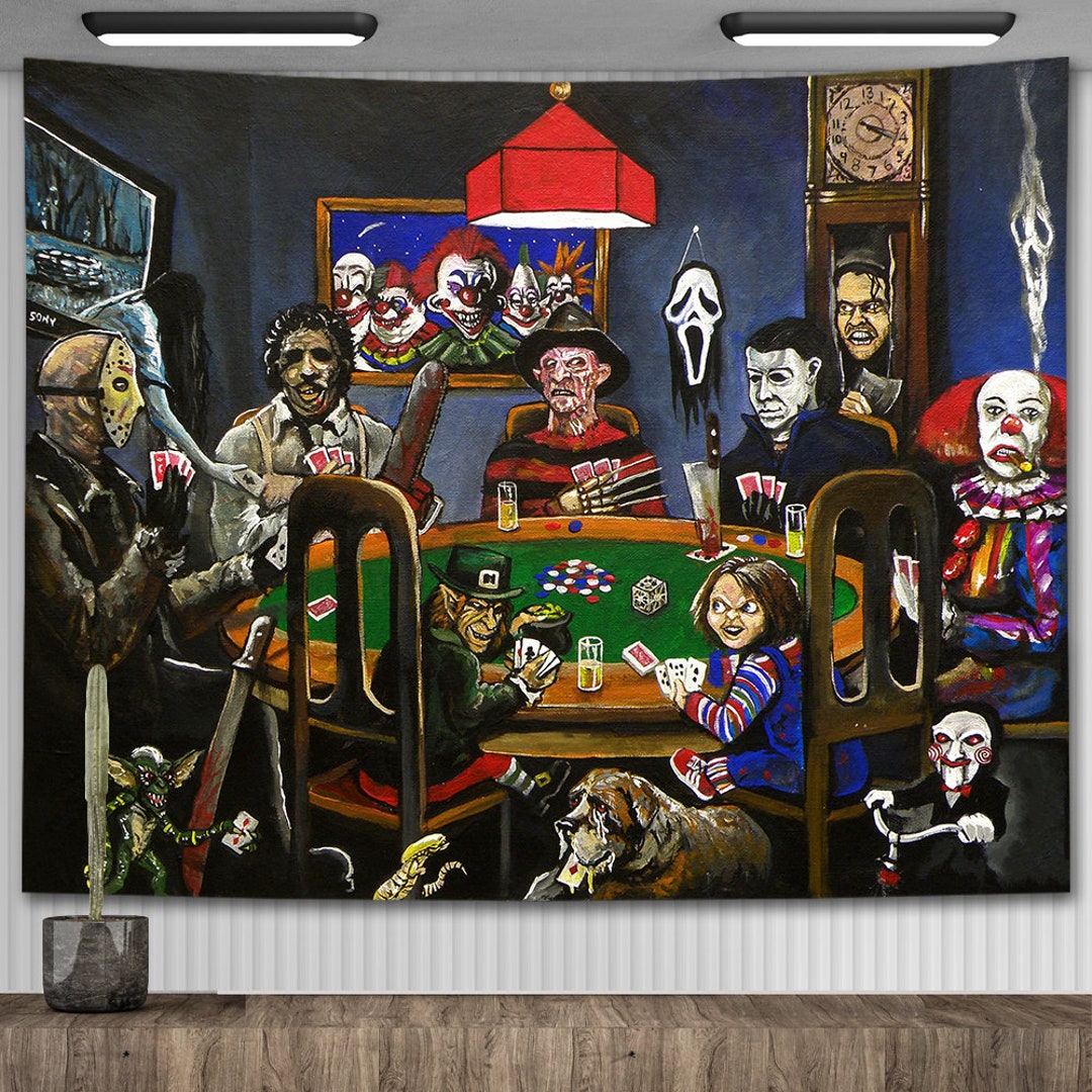 Horror Scary Movie Tapestry Trippy Wall Decor, Funny Tapestry for ...